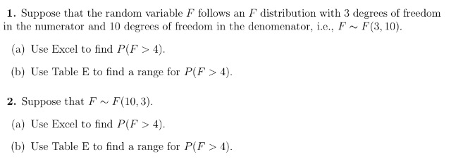 Solved Suppose that the random variable F follows an F | Chegg.com