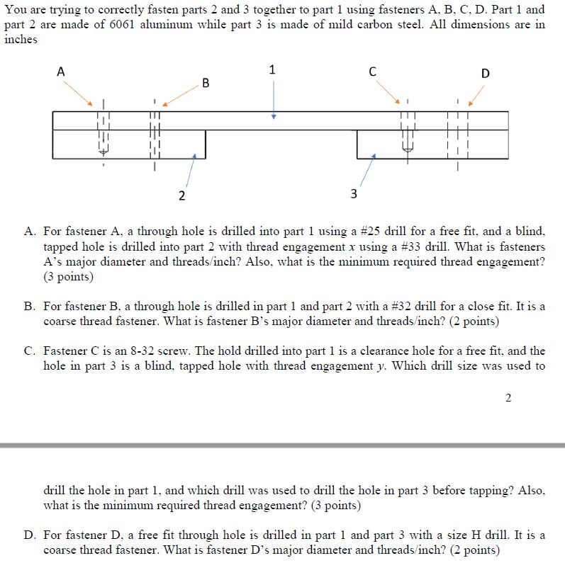 Solved You are trying to correctly fasten parts 2 and 3 | Chegg.com