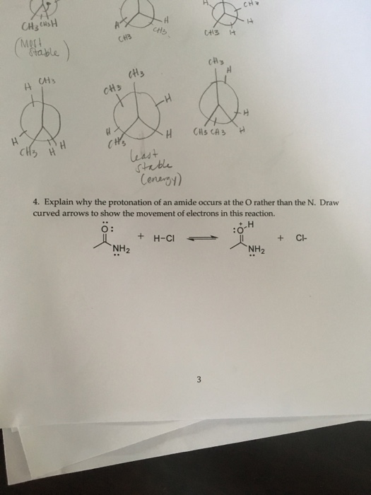 Solved Explain why the protonation of an amide occurs at | Chegg.com