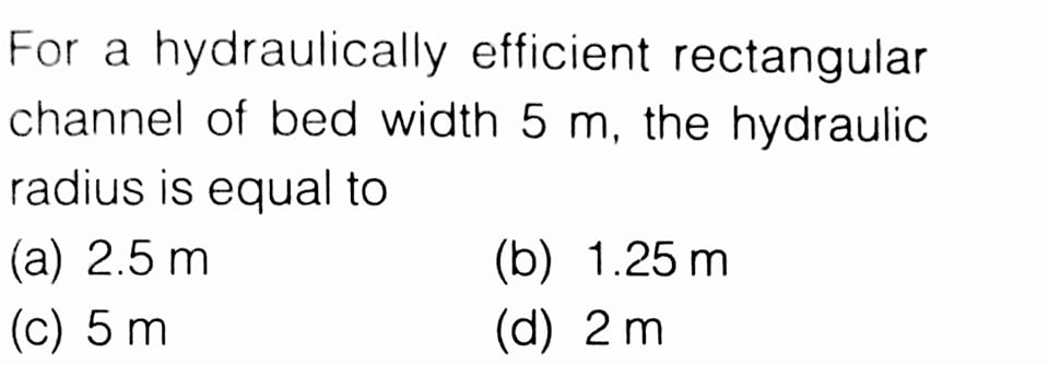 Solved For a hydraulically efficient rectangular channel of | Chegg.com