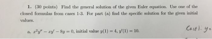 Solved Find the general solution of the given Euler | Chegg.com