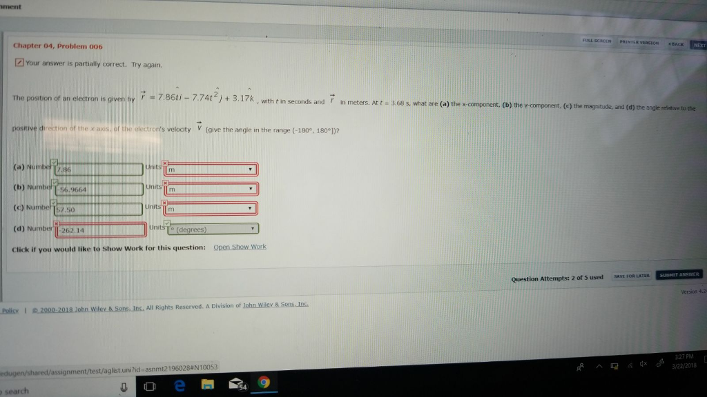 Solved ment FIPLL SCREEN Chapter 04, Problem 006 2 Your | Chegg.com