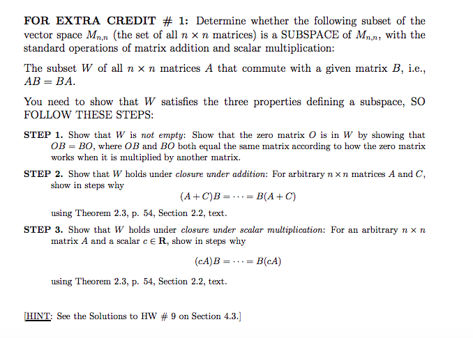 Solved FOR EXTRA CREDIT # 1: Determine whether the following | Chegg.com