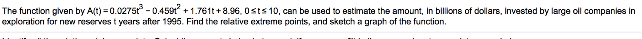 Solved The function given by A(t) = 0.0275t^3 -0.459t^2+ | Chegg.com