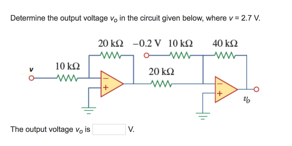 Solved Determine The Output Voltage Vo In The Circuit Given 