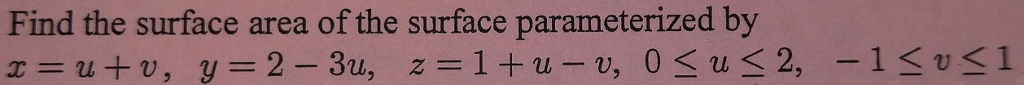 Solved Find the surface area of the surface parameterized by | Chegg.com