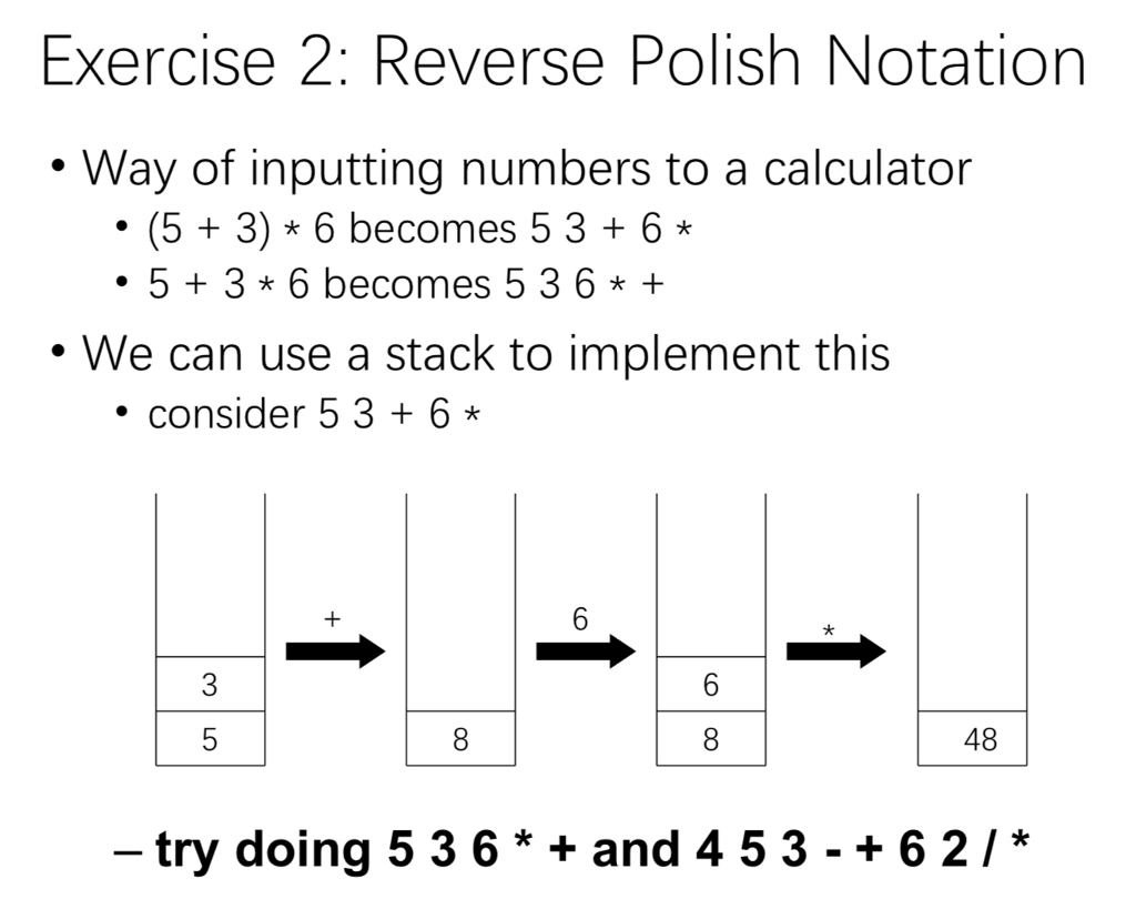 Solved Exercise 2 Reverse Polish Notation Way Of Inputting Chegg