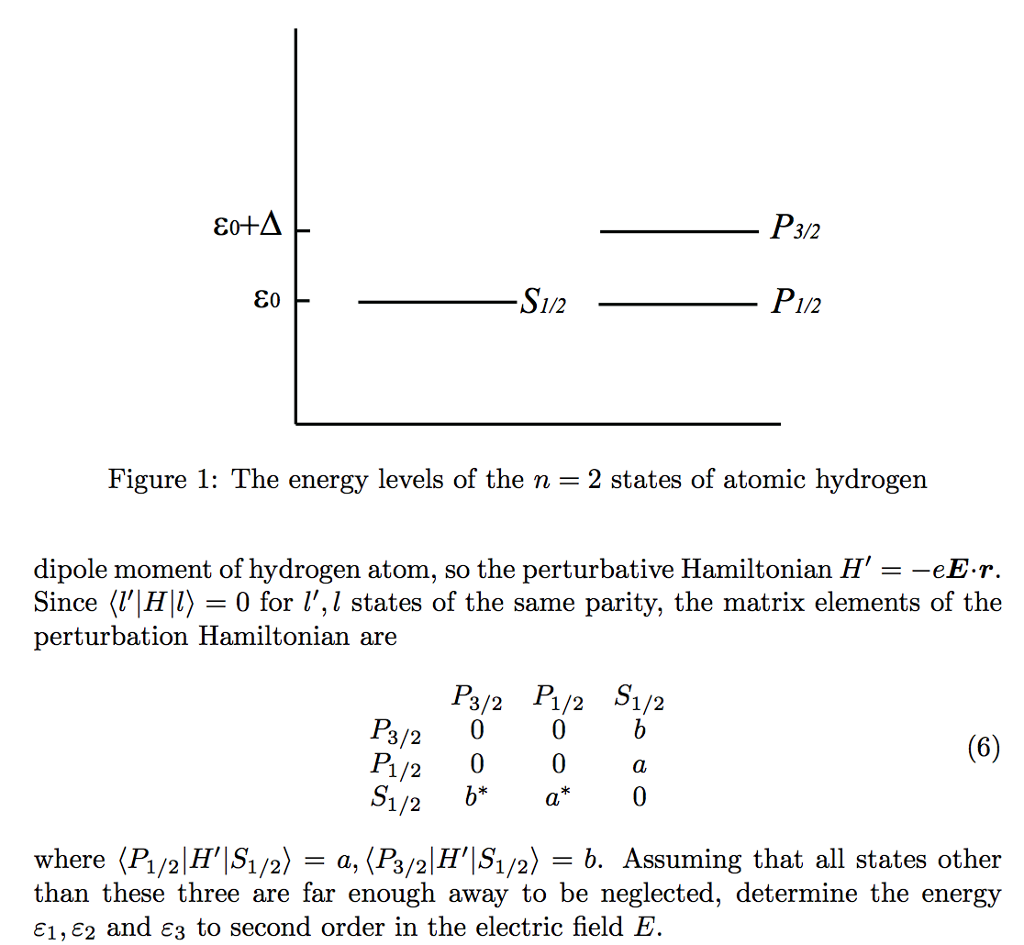 4. Stark effect. (20 points) The energy levels of the | Chegg.com