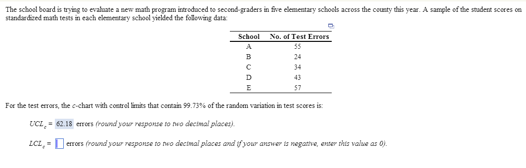 Solved The school board is trying to evaluate a new math | Chegg.com