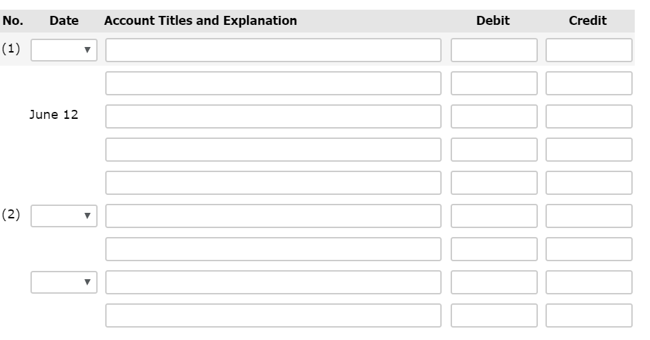 Solved Exercise 7-5 (Part Level Submission) On June 3, | Chegg.com