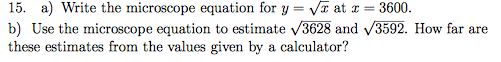 Solved 15. a) Write the microscope equation for y at x-3600. | Chegg.com