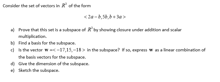 Solved Consider the set of vectors in R^3 of the form