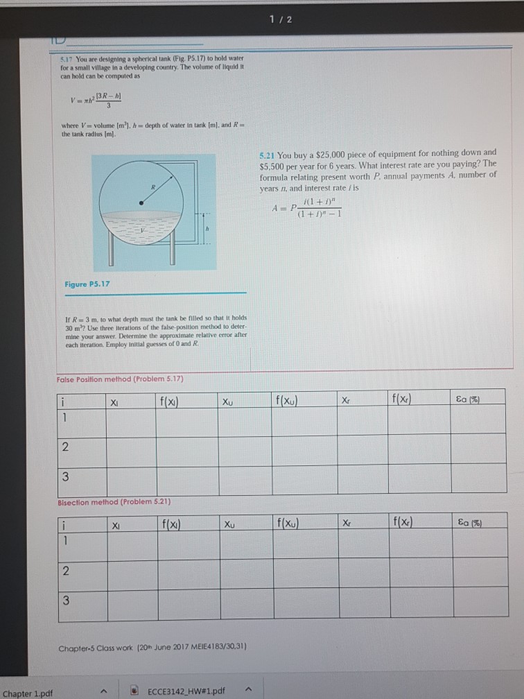 Solved 5.17 You are designing a spherical tank (Fig, P5.17) | Chegg.com