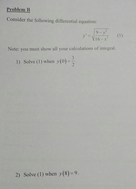 Solved Consider the following differential equation: y' = | Chegg.com