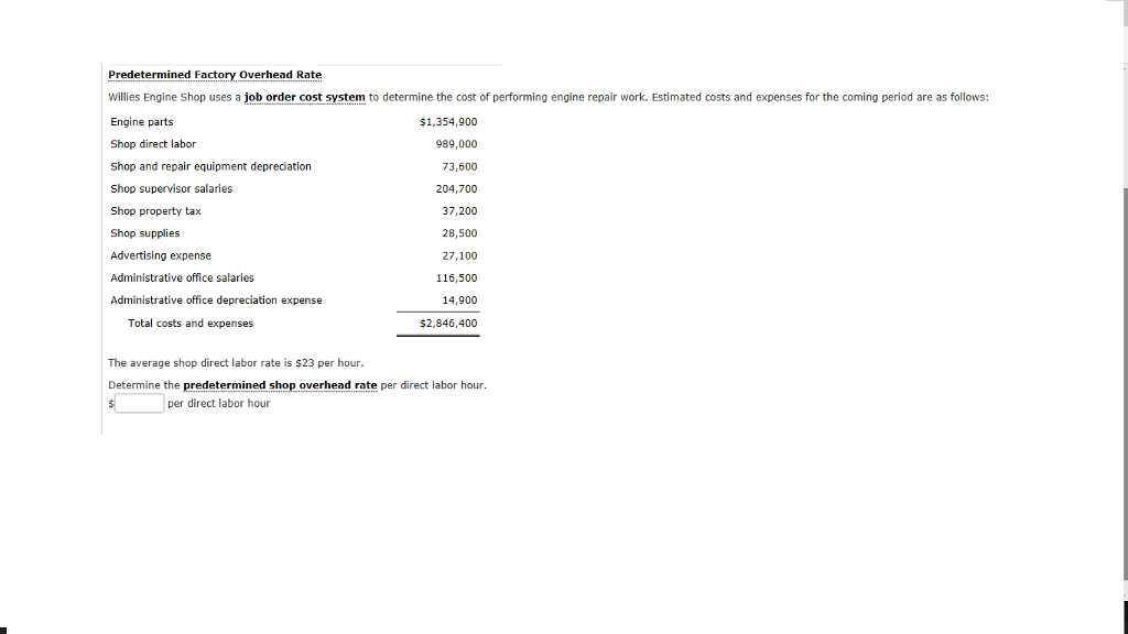 Solved Willies Engine Shop uses a job order cost system to | Chegg.com