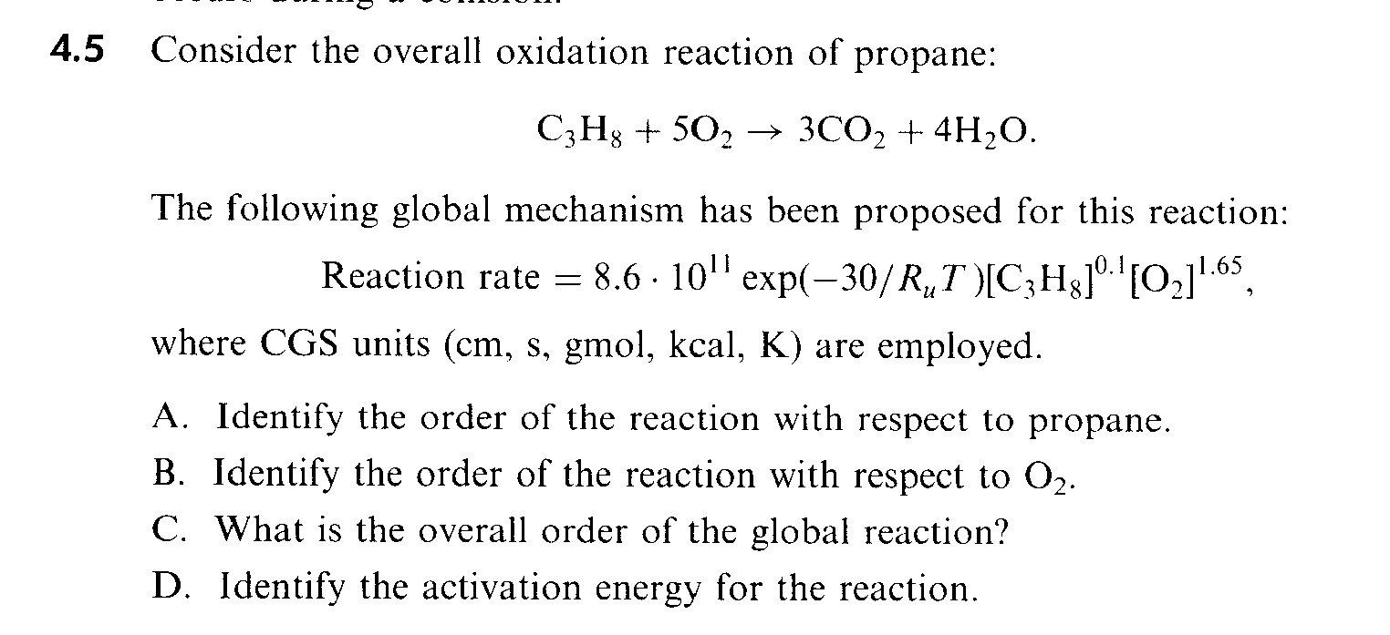 Solved Consider the overall oxidation reaction of propane: | Chegg.com
