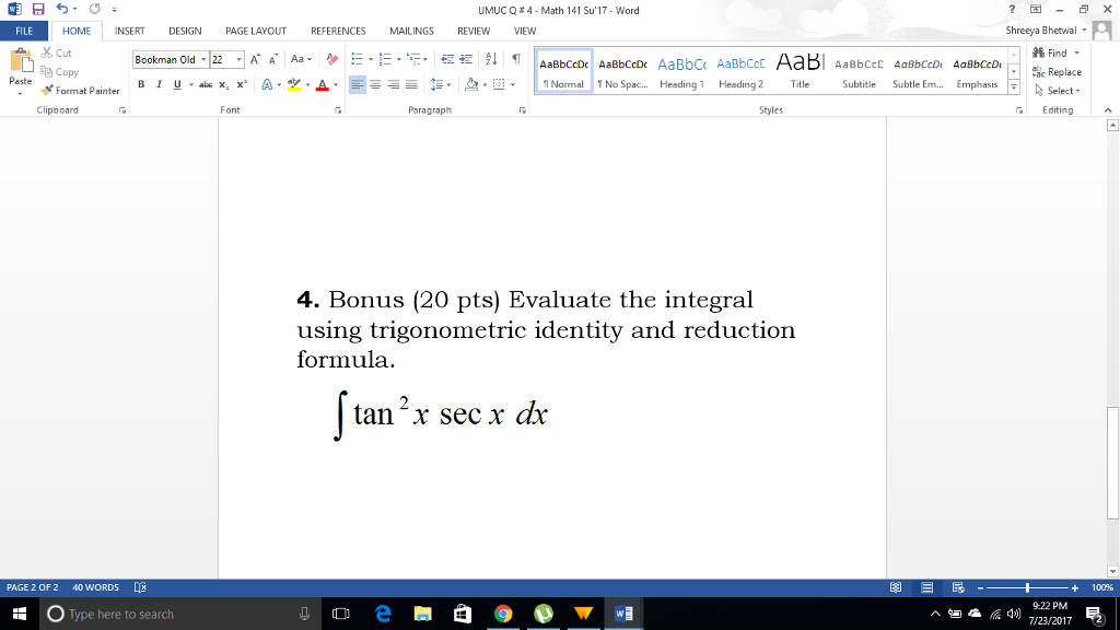 Solved Evaluate the integral using trigonometric identity | Chegg.com