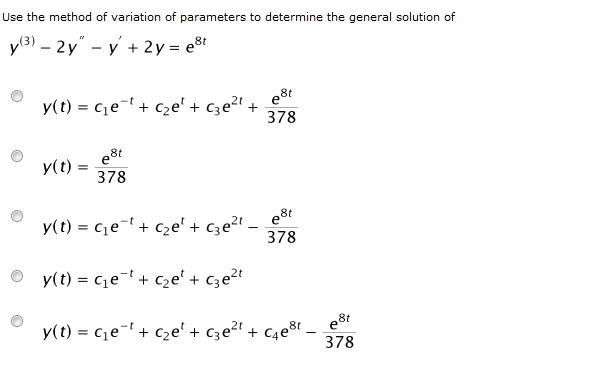 Solved Use The Method Of Variation Of Parameters To Deter