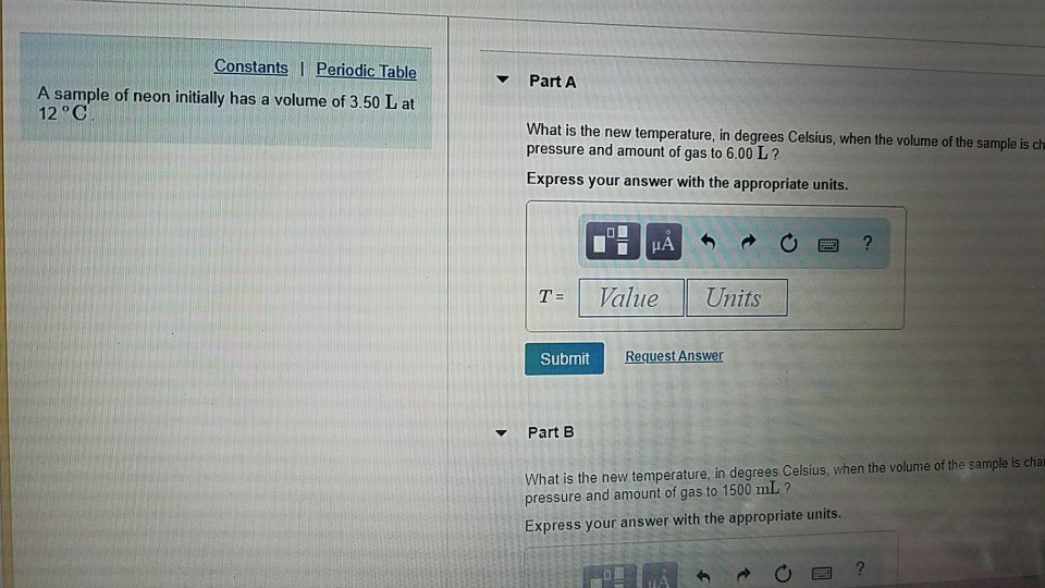 Solved Constants I Periodic Table ? Part A A sample of neon | Chegg.com