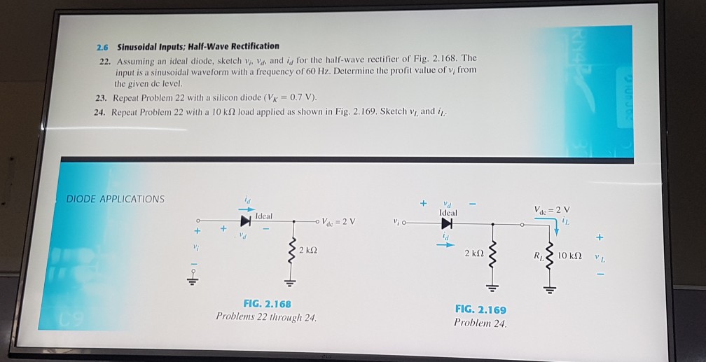 Solved 2.6 Sinusoidal Inputs; Half-Wave Rectification 22. | Chegg.com