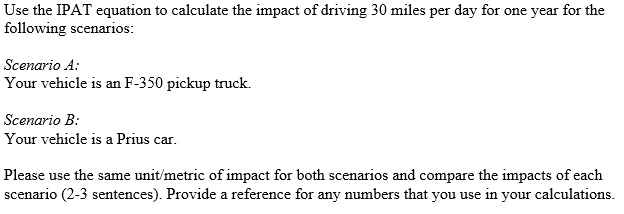 Solved Use the IPAT equation to calculate the impact of | Chegg.com