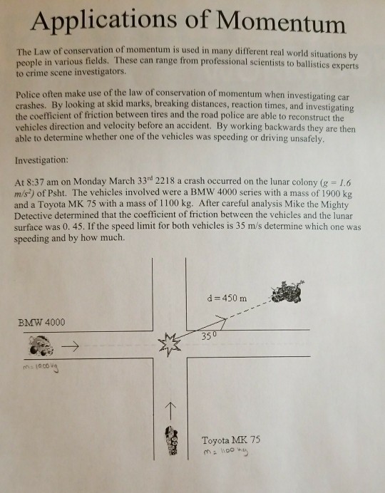 Solved Applications of Momentum The Law of conservation of | Chegg.com
