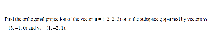 Orthogonal Vector Projection Formula