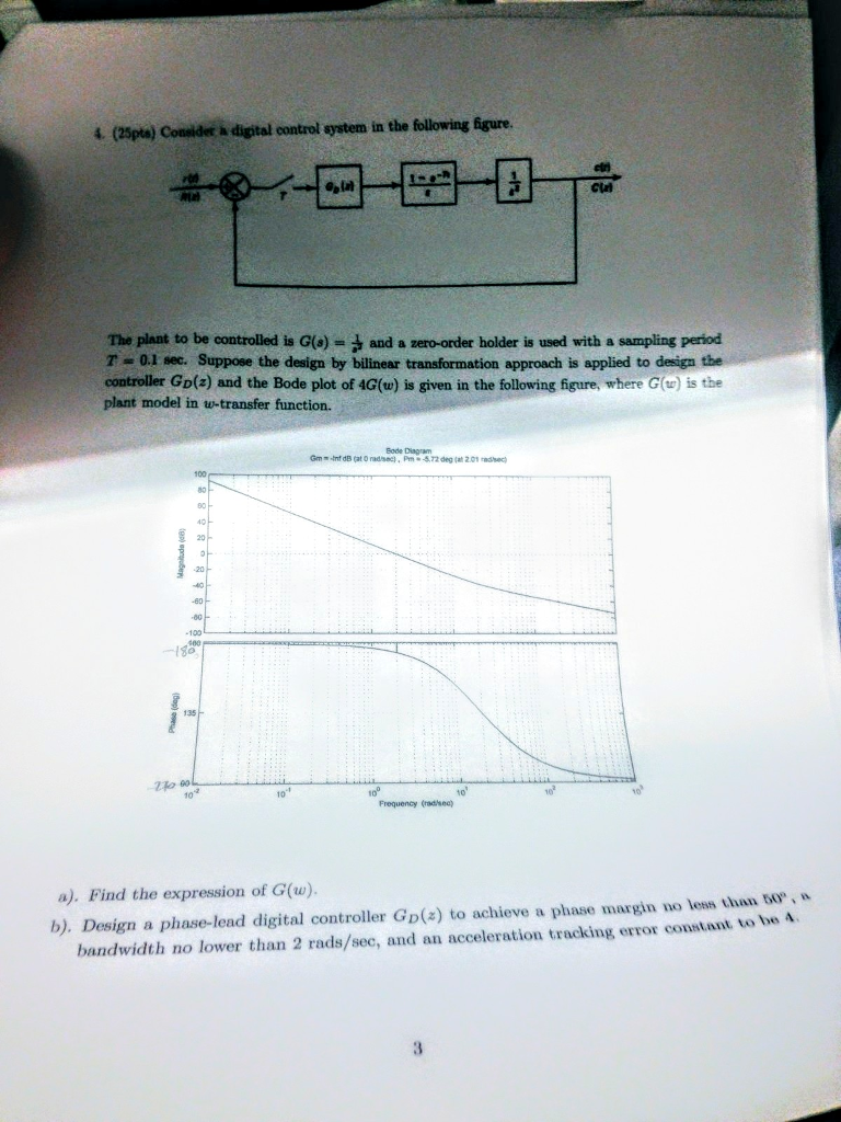 4 (25pte) Consider a digital control system in the | Chegg.com