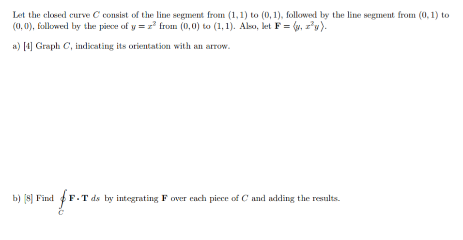 Solved Let the closed curve C consist of the line segment | Chegg.com