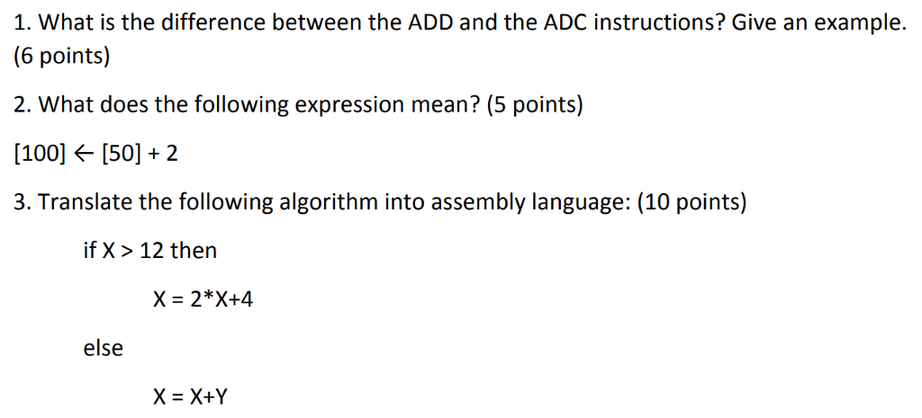 Solved What is the difference between the ADD and the ADC | Chegg.com ...