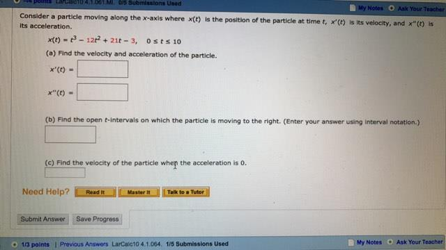 Solved Consider a particle moving along the x-axis where | Chegg.com