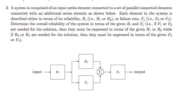 Solved 3. A system is comprised of an input series element | Chegg.com