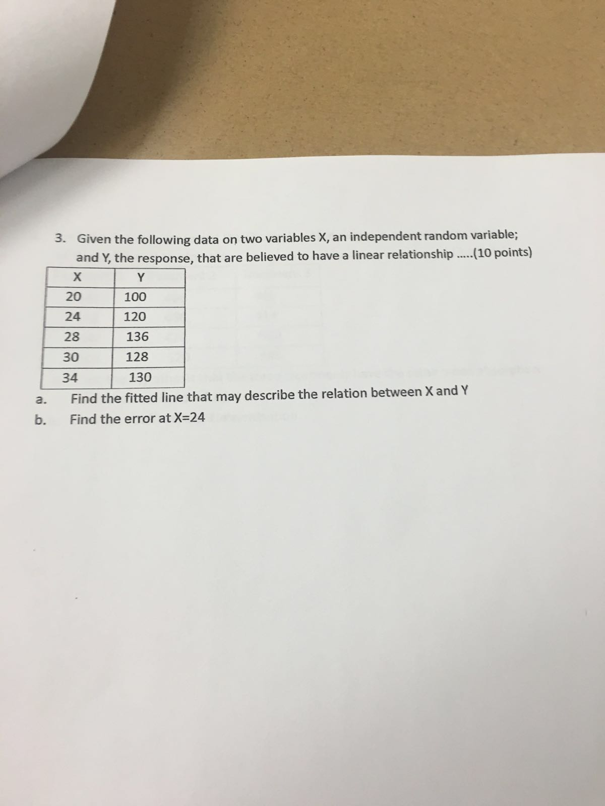 Given the following data on two variables X, an | Chegg.com