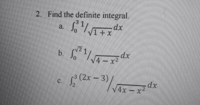 Solved Find the definite integral. Integral^3_0 1/Square | Chegg.com