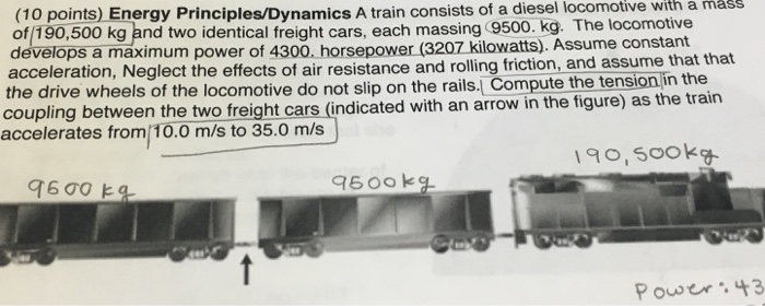 Solved Energy Principles/Dynamics A train consists of a | Chegg.com