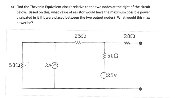 Solved Find the Thevenin Equivalent circuit relative to the | Chegg.com
