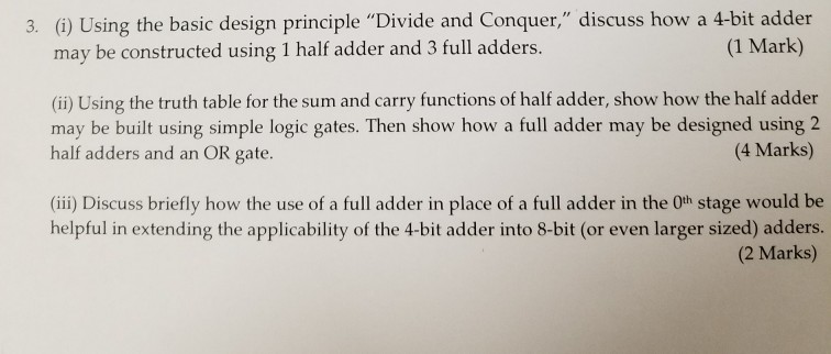 Solved (G) Using the basic design principle "Divide and | Chegg.com