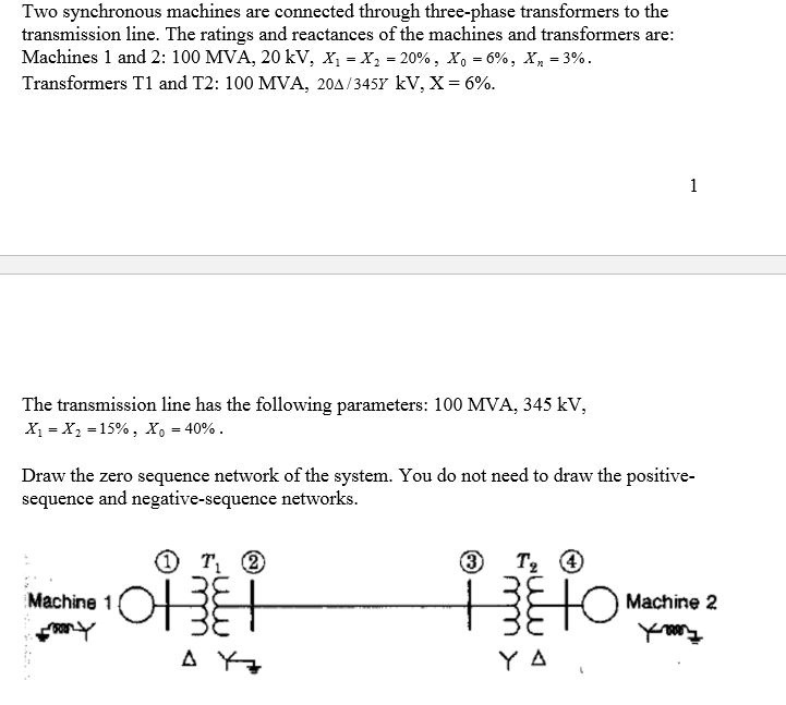 Solved Two synchronous machines are connected through | Chegg.com