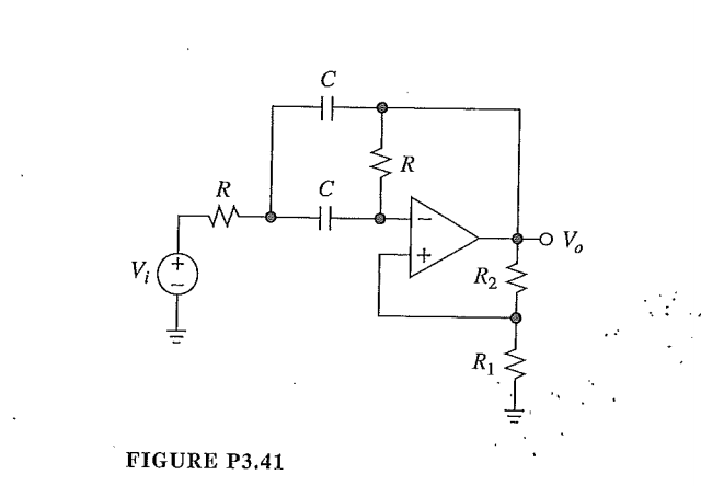 Solved Adapt the multiple-feedback circuit of Fig. P3.41 | Chegg.com