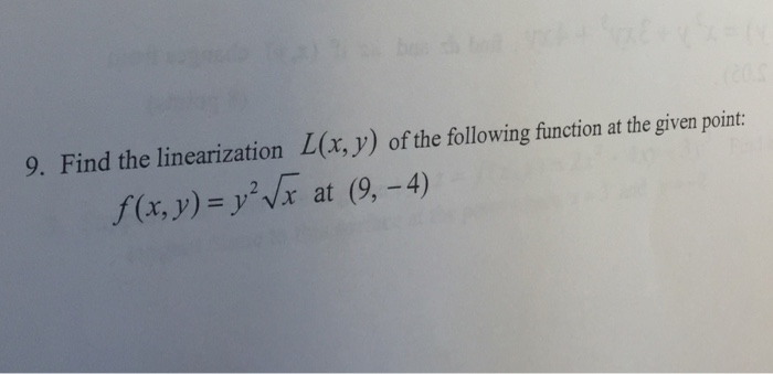 Solved Find the linearization L(x, y) of the following | Chegg.com