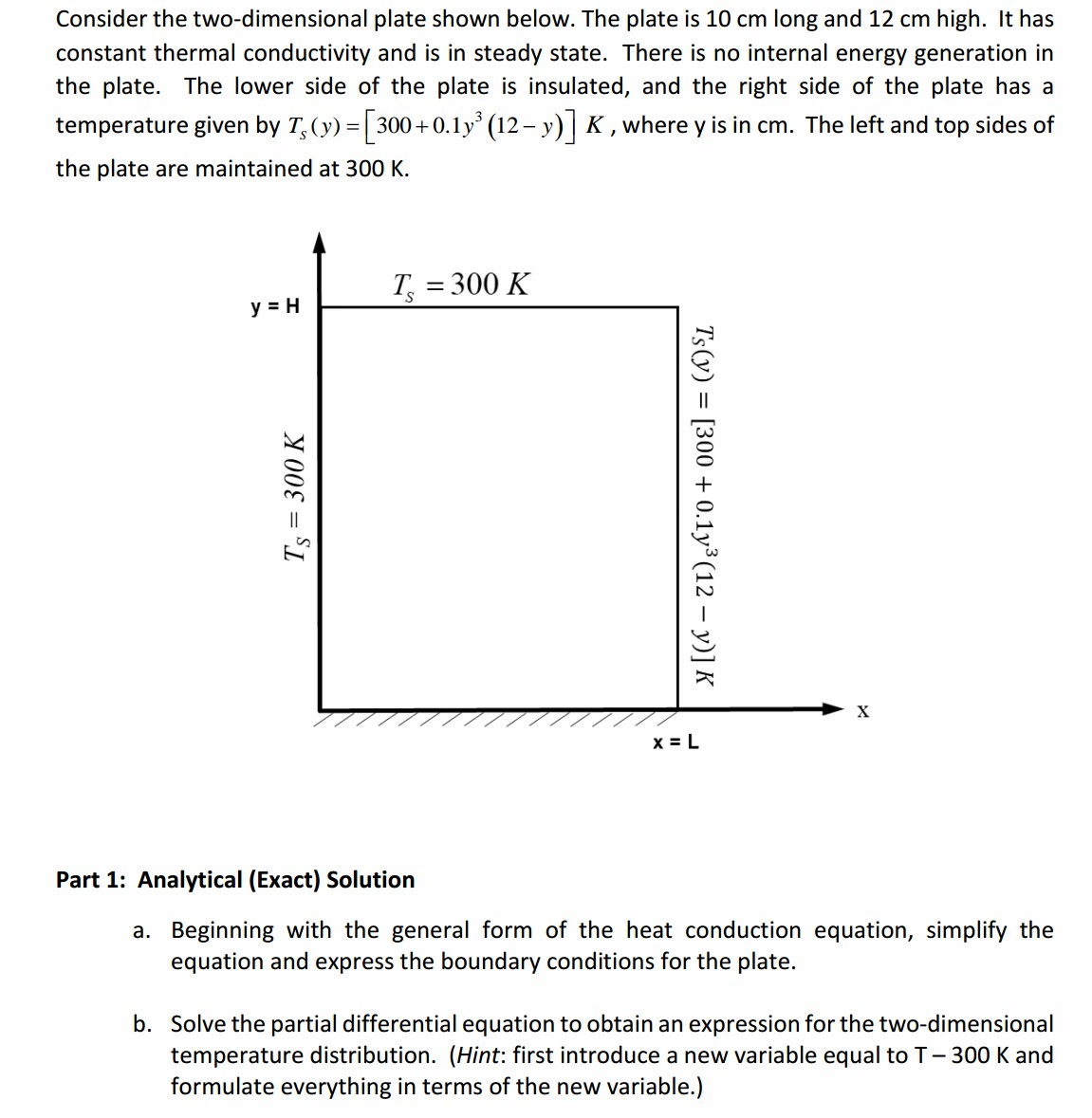 Solved Consider the two-dimensional plate shown below. The | Chegg.com