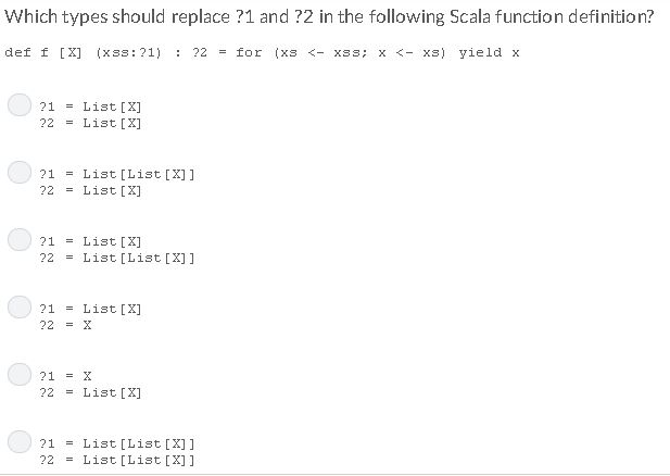 Solved Which types should replace ?1 and ?2 in the following | Chegg.com