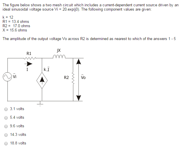 Solved The figure below shows a two mesh circuit which | Chegg.com