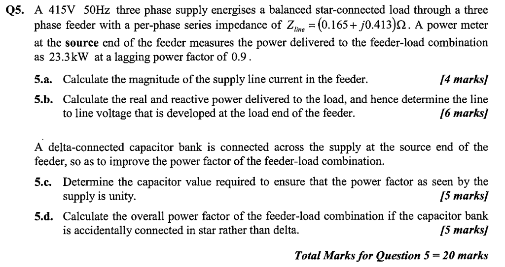 Solved A 415V 50Hz three phase supply energises a balanced | Chegg.com Solved A 415V 50Hz three phase supply energises a balanced | Chegg.com