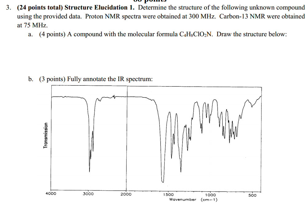Solved 3. (24 points total) Structure Elucidation 1. | Chegg.com