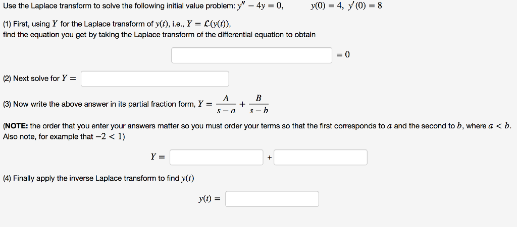 Solved Use the Laplace transform to solve the following | Chegg.com