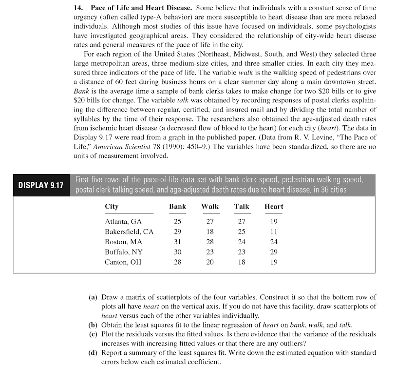 Solved The Statistical Sleuth (3rd Edition) CHapter 9 - | Chegg.com