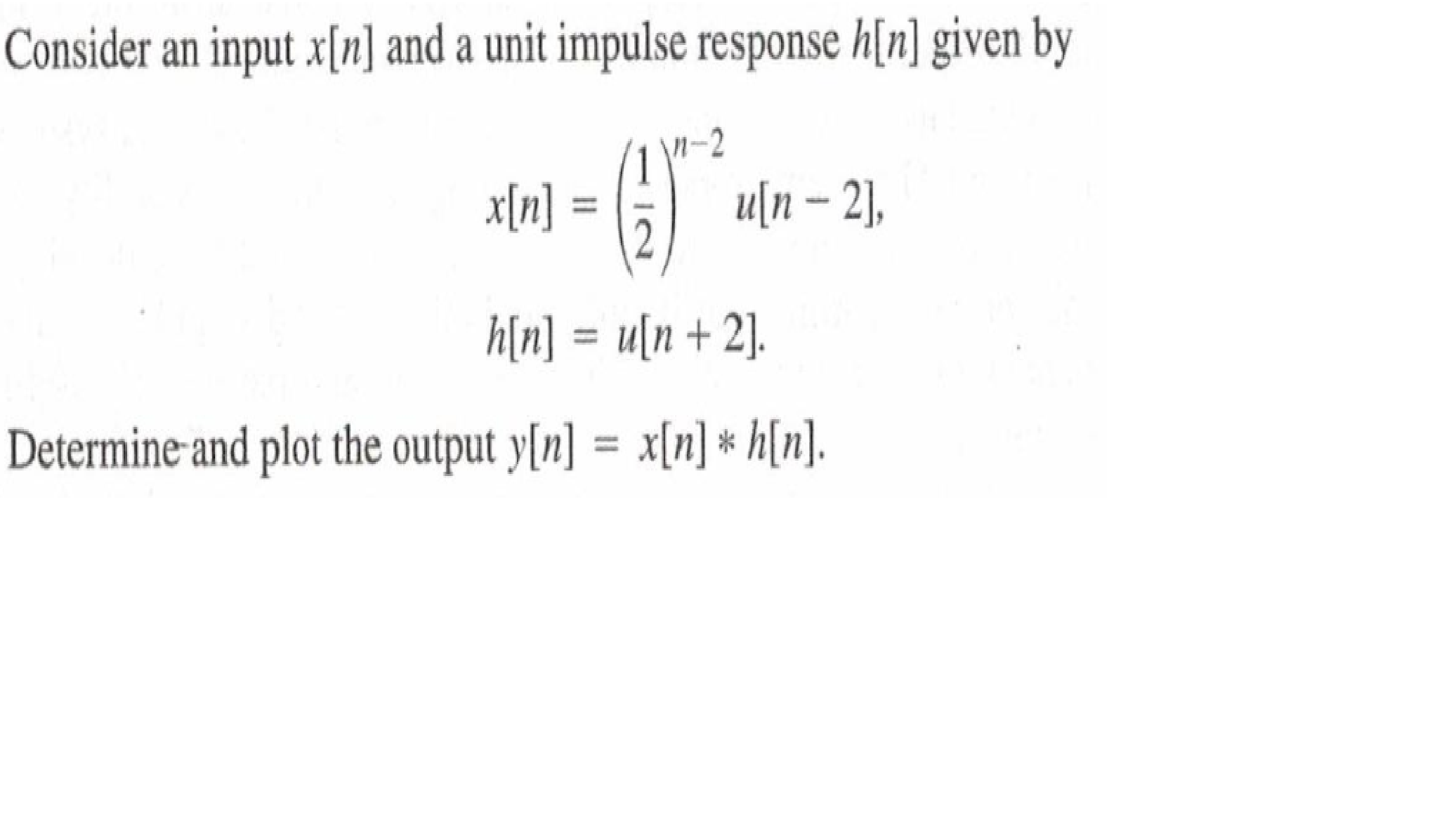 Solved Consider an input XIn] and a unit impulse response | Chegg.com