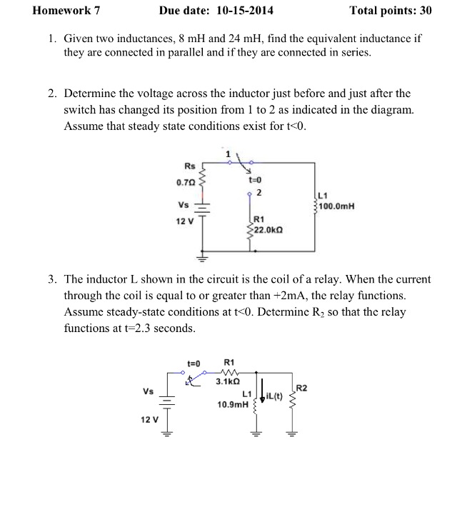 Given two inductances, 8 mH and 24 mH, find the | Chegg.com