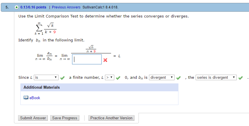 Solved Use The Limit Comparison Test To Determine Whether